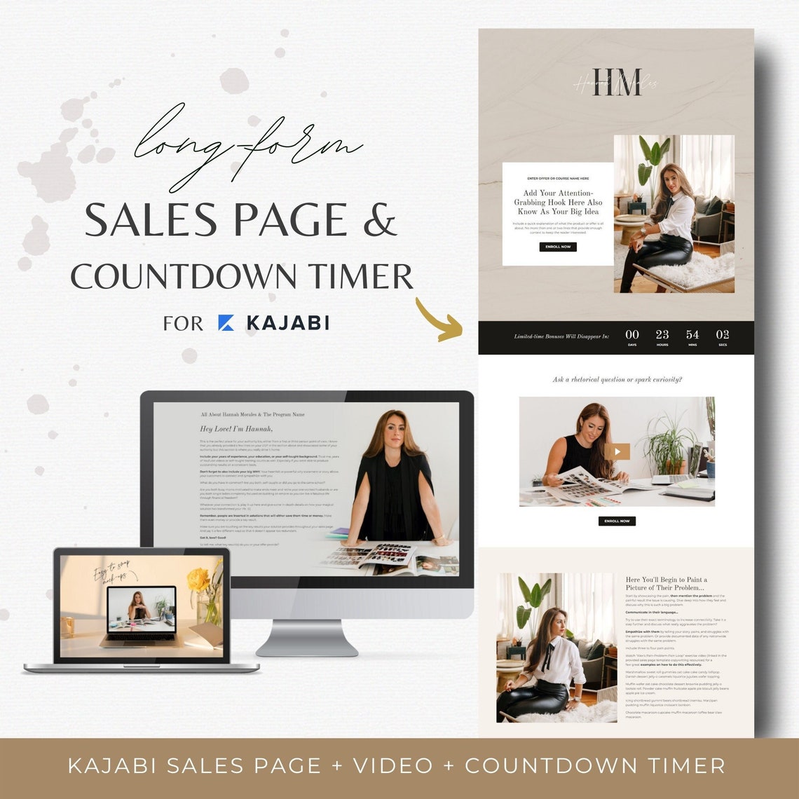 Kajabi Long-form Sales Page Video Countdown Timer - Etsy