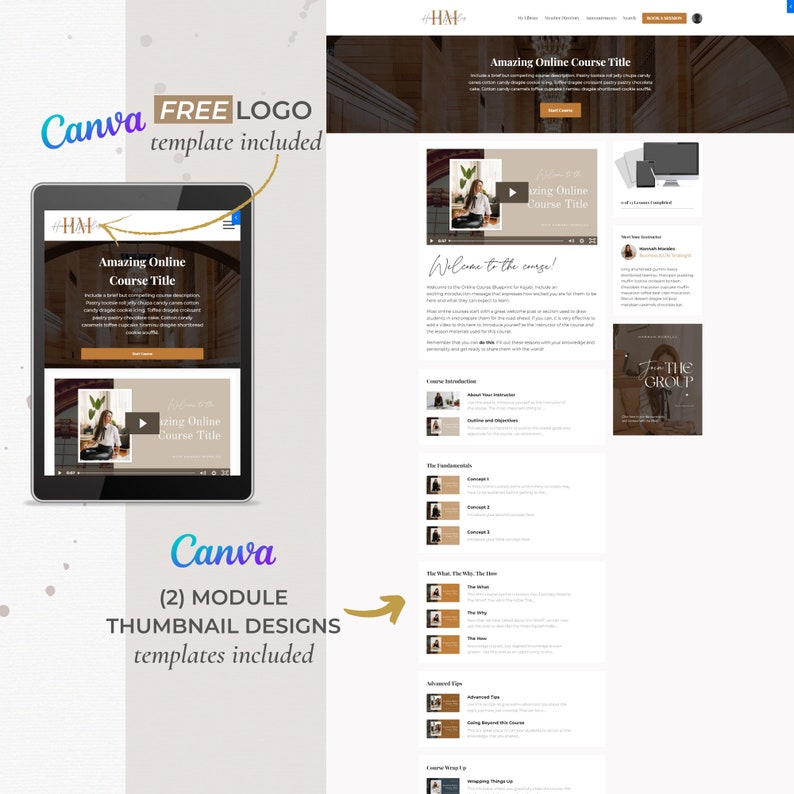 Kajabi Course / Product Template With Course Thumbnails - Etsy