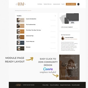 Kajabi Course / Product Template With Course Thumbnails | Feminine ...