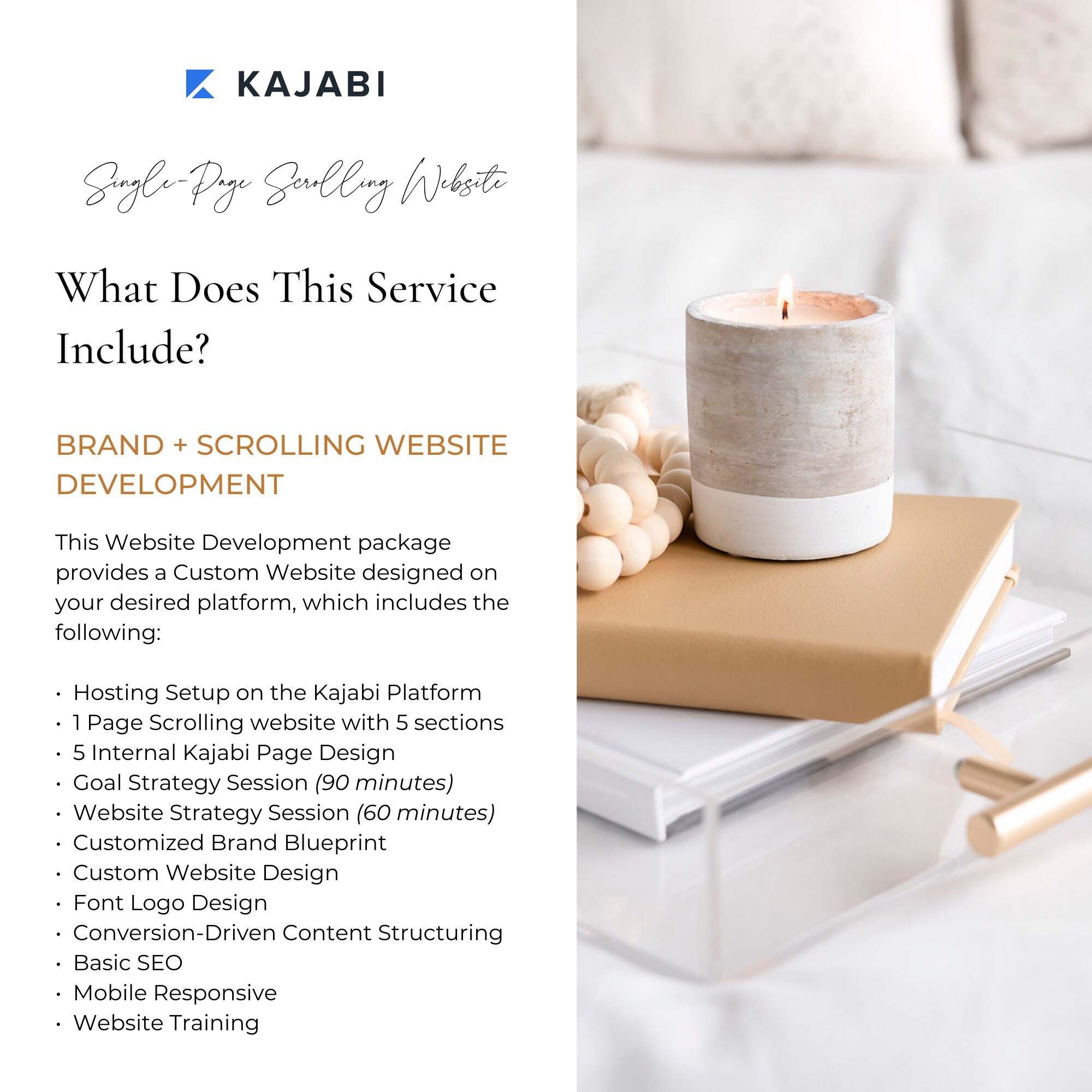 Custom One-page Scrolling Website Design Build Kajabi Custom Website ...