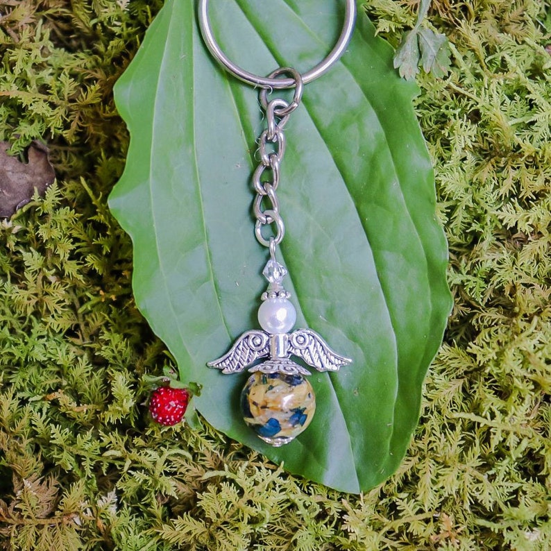 Angel Memorial Bead Keychain or Necklace. Wedding Flowers. - Etsy