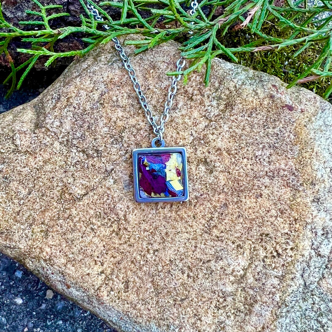 12mm Stainless Steel Square Pendant. Memorial Beads. Wedding - Etsy