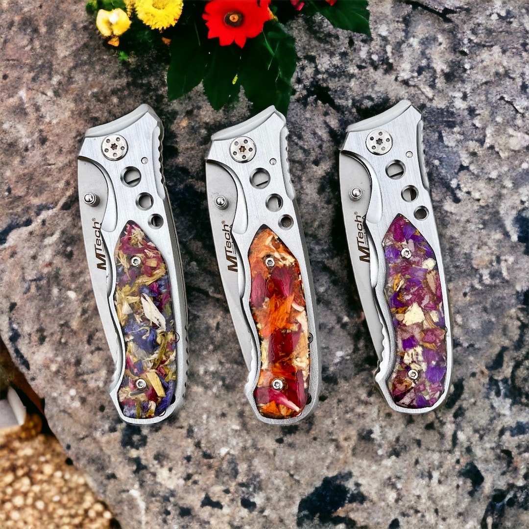 Funeral Flower Knife, Memorial Knife, Knife Made With Flower Petals ...