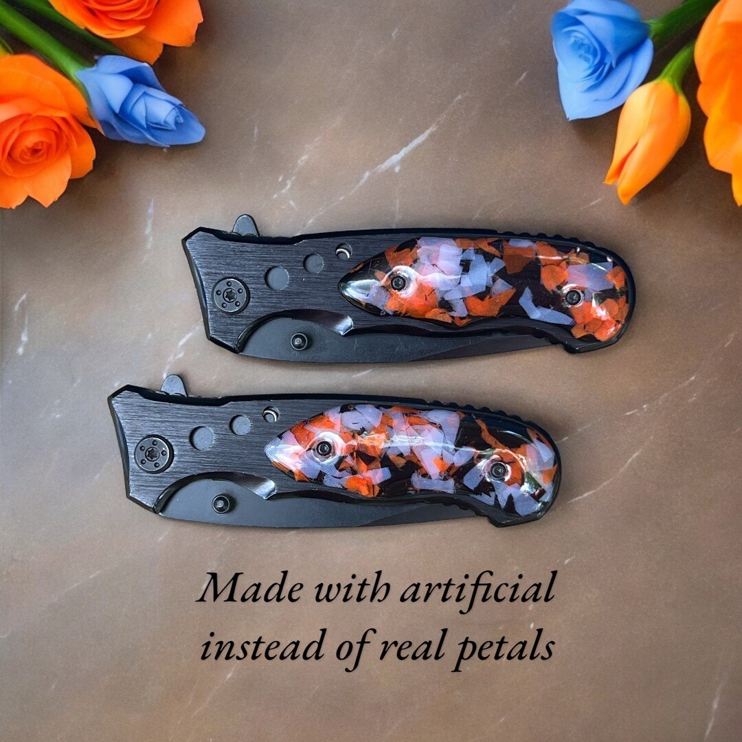 Funeral Flower Knife, Memorial Knife, Knife Made With Flower Petals ...