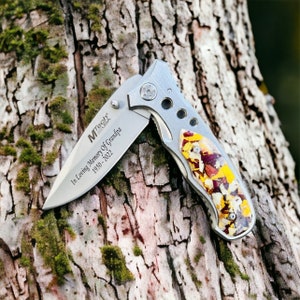 Funeral Flower Knife, Memorial Knife, Knife Made With Flower Petals ...