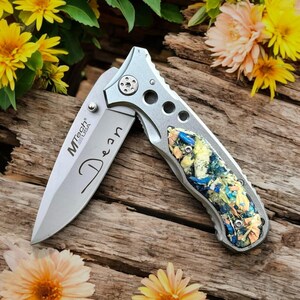 Funeral Flower Knife, Memorial Knife, Knife Made With Flower Petals ...