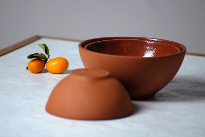 Oryoki-bowl Set terracotta handmade Single Piece | Etsy