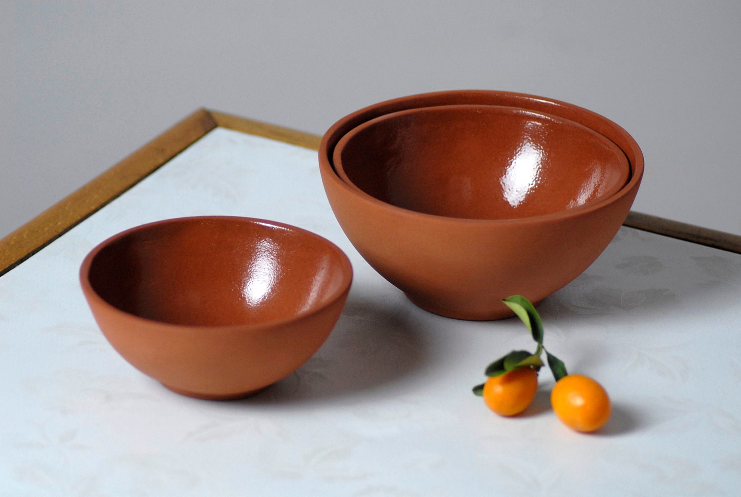 Oryoki-Bowl Set terracotta Handmade Single piece | Etsy