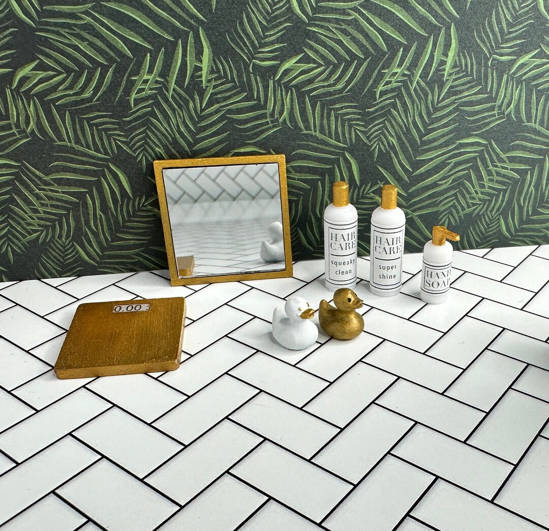 1:12 Accessories Bundle Scales/rubber Ducks/bottles/mirror Modern ...
