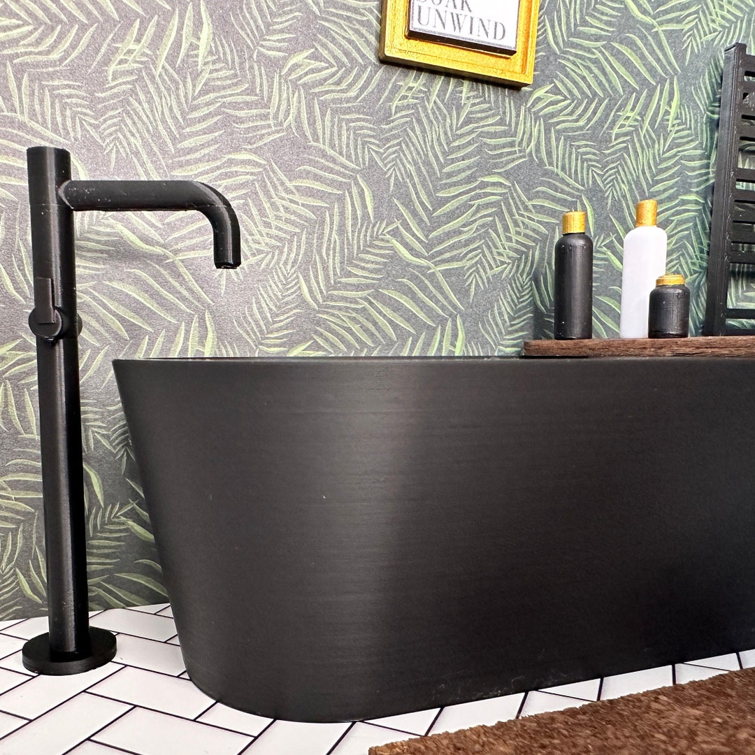 1:12 Bath Tap - Freestanding Tap - Modern Miniature Dolls House ...