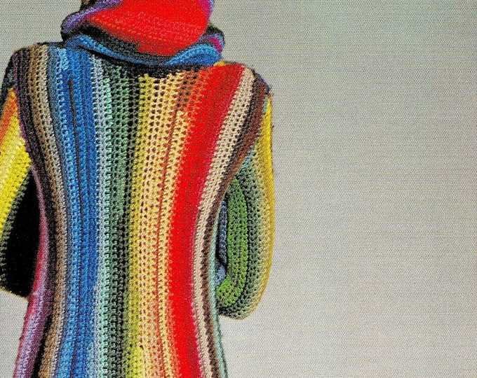 Rainbow Hooded Coat Hippie Colors Long Jacket Desert - Etsy