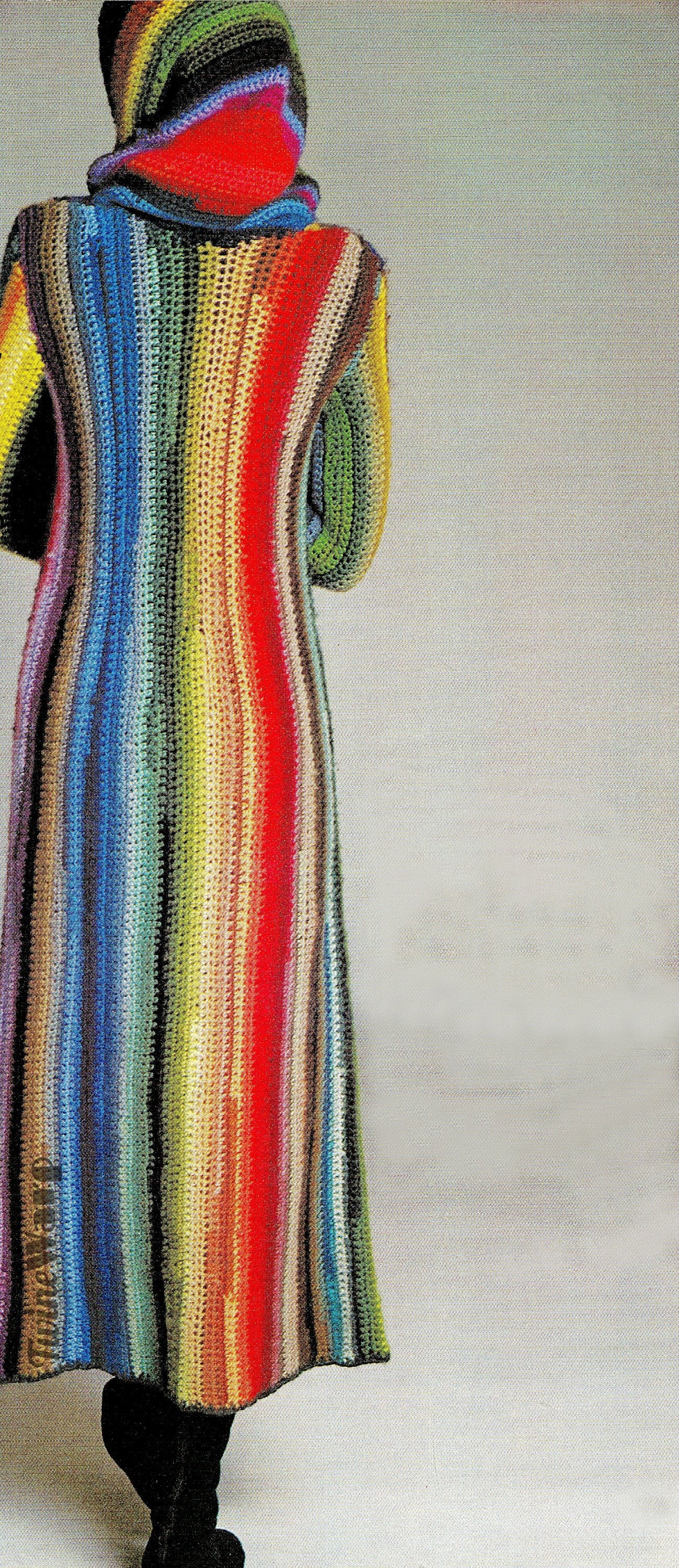 Rainbow Hooded Coat • Hippie Colors Long Jacket Desert Joseph's Many ...