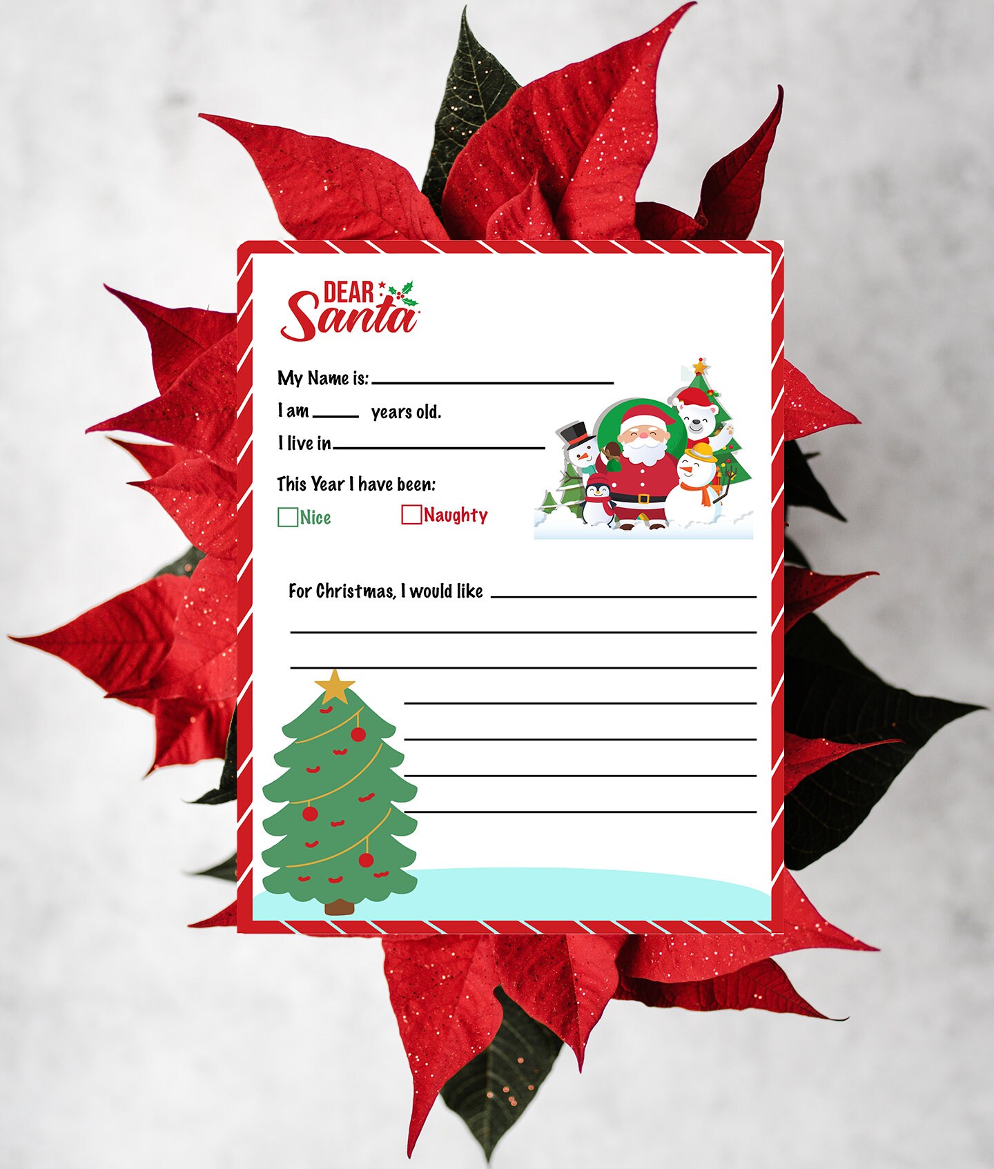 Letter to Santa Printable Santa Letter Kids Letter to Santa - Etsy
