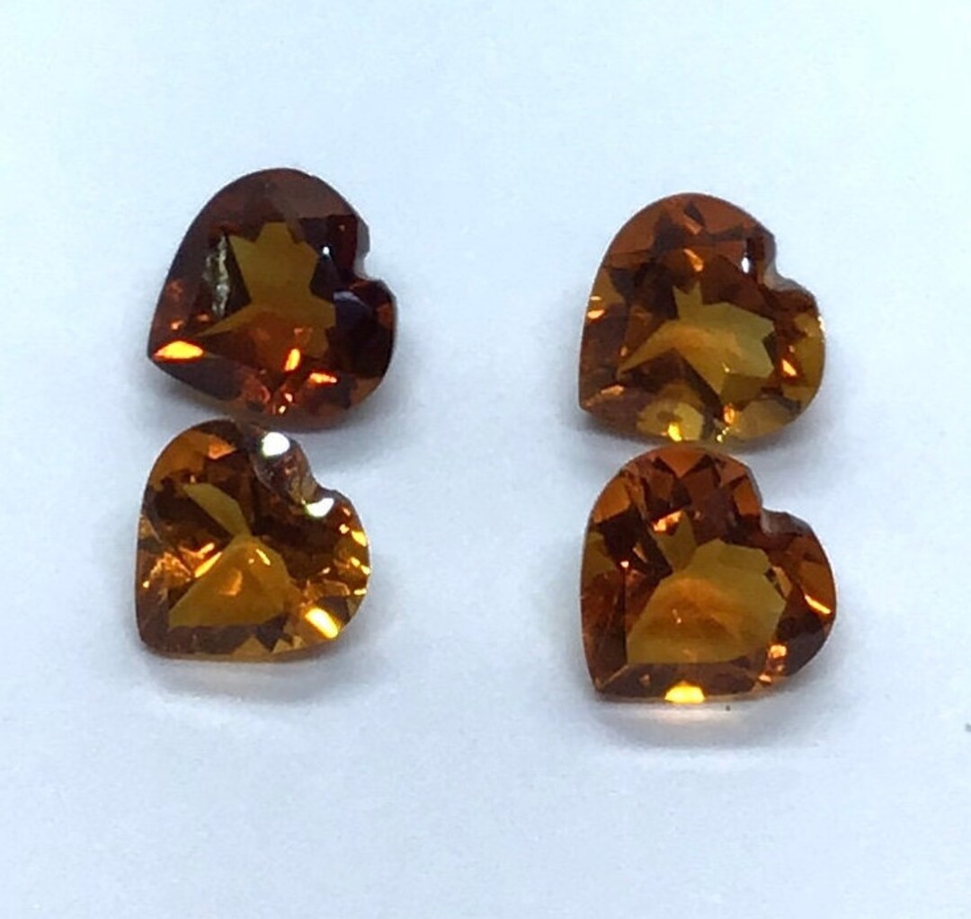 Natural Madeira Citrine Heart Cut Faceted Loose Gemstone Assorted for ...