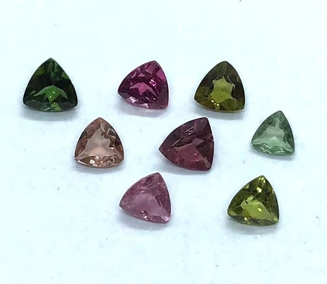 Natural Multi Tourmaline Trillion Cut Faceted AAA Quality Loose ...