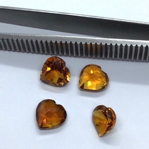 Natural Madeira Citrine Heart Cut Faceted Loose Gemstone Assorted for ...