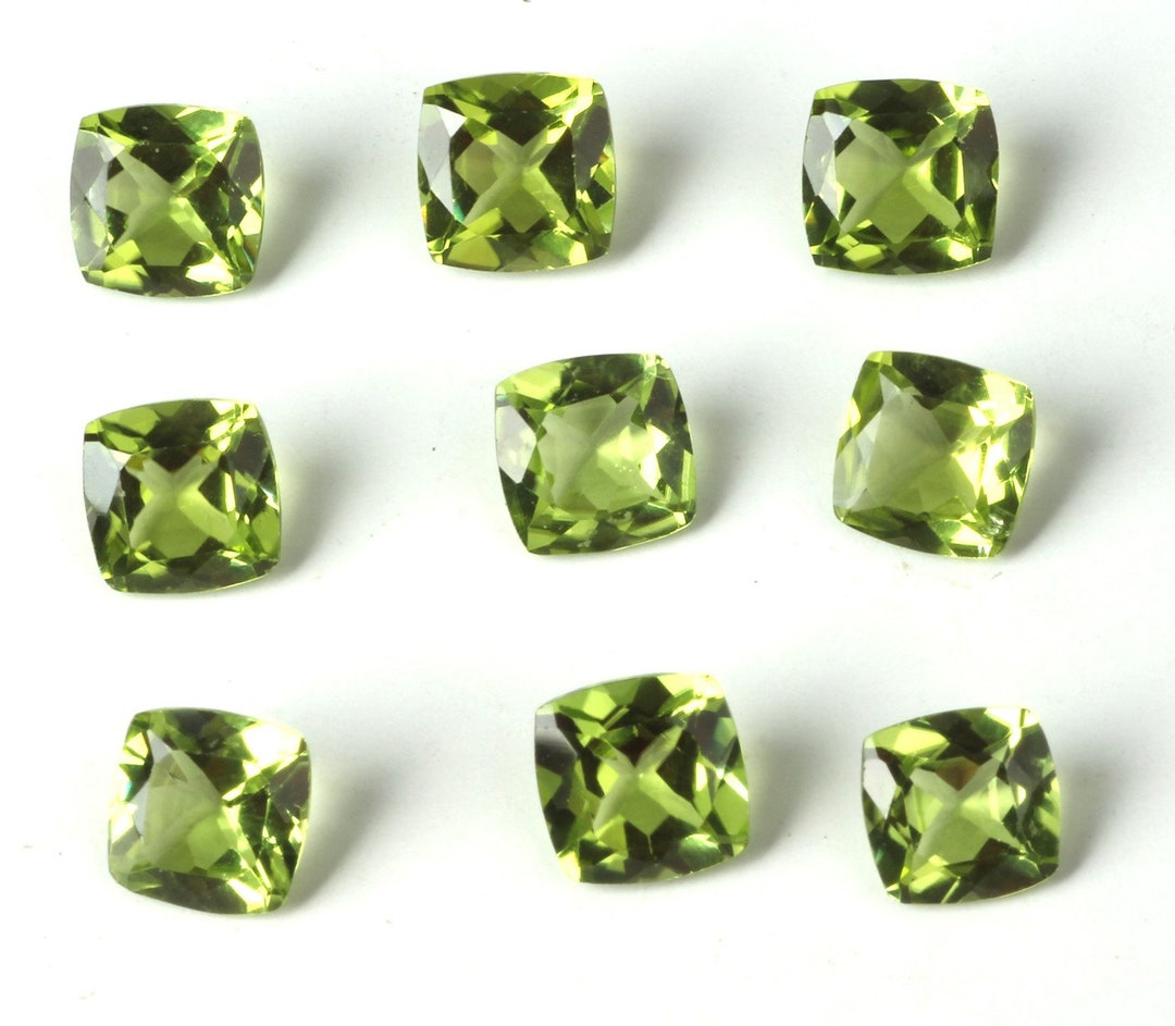 Natural Peridot Cushion Shape Cut Faceted AAA Quality Loose Gemstone ...