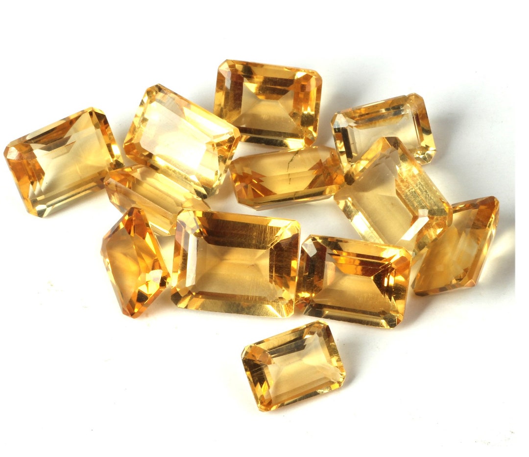 Citrine Octagon Cut Faceted Natural Emerald Shape Loose - Etsy