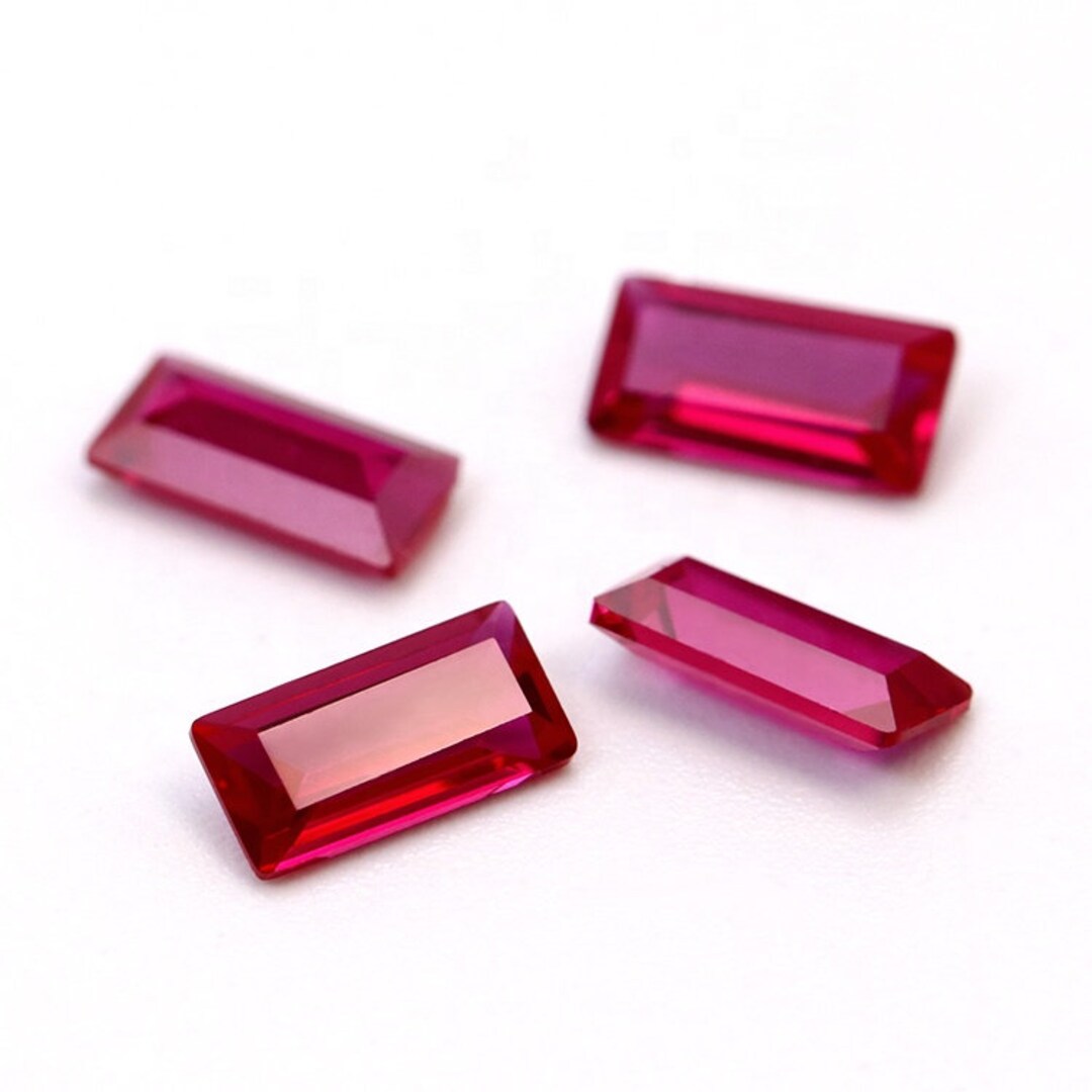 Ruby Baguette Cut Faceted, Wholesale Lab Created Ruby Baguette ...
