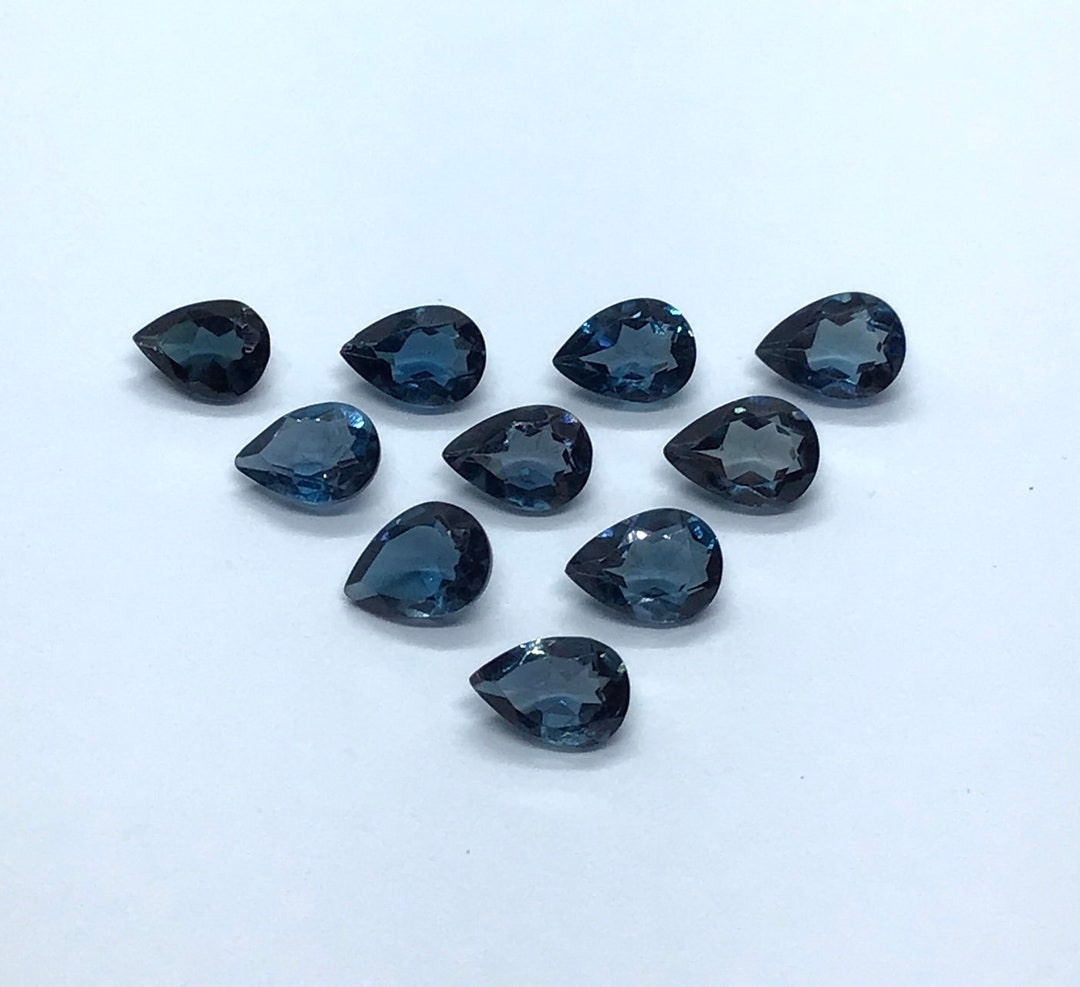 Pear Cut Faceted Natural London Blue Topaz AAA Loose Gemstone Assorted ...