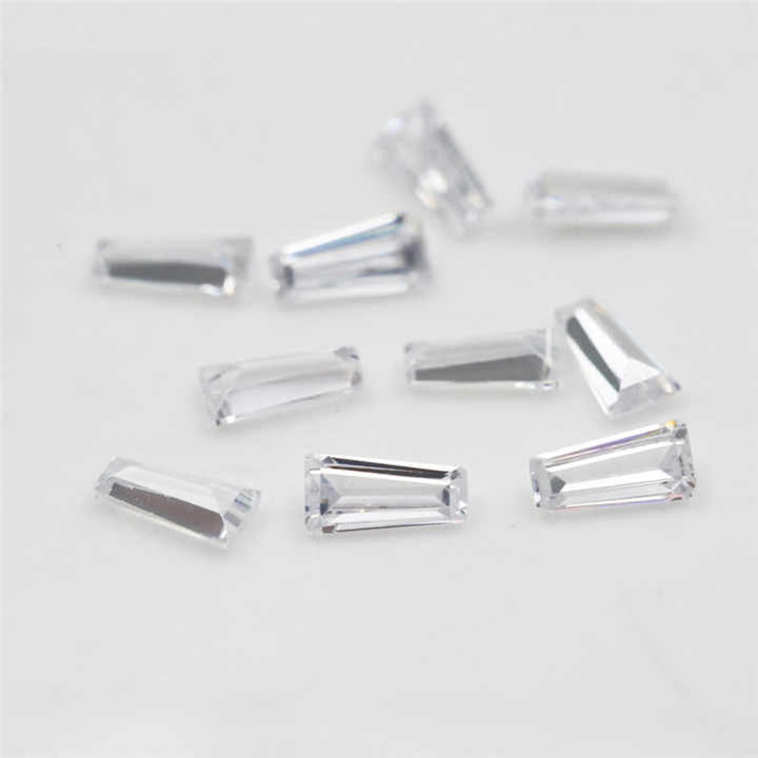 Cubic Zirconia Tapper Baguette Cut Faceted AAA Quality Loose Gemstone ...