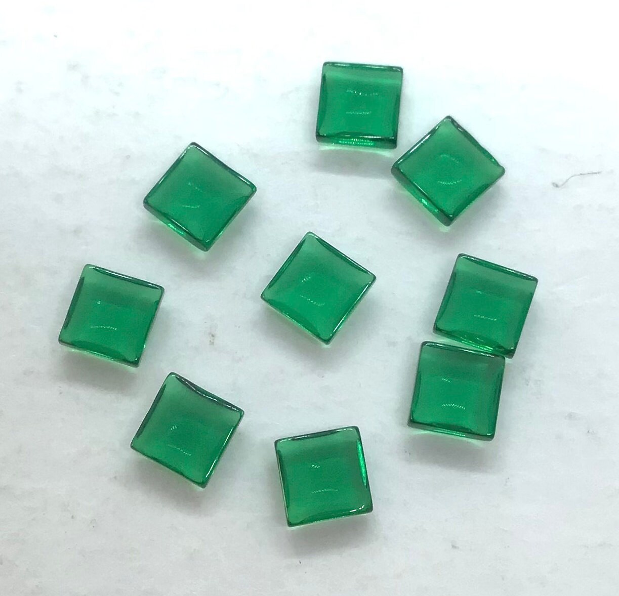Emerald Square Flat Back Cabochon Lab Created Square 2mm to 8mm Emerald ...