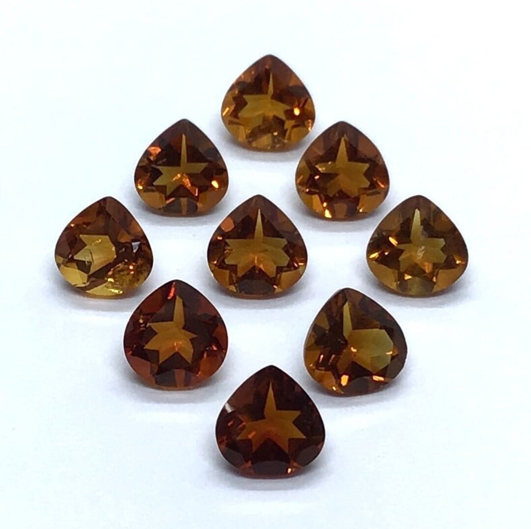 Natural Madeira Citrine Heart Cut Faceted Loose Gemstone Assorted for ...