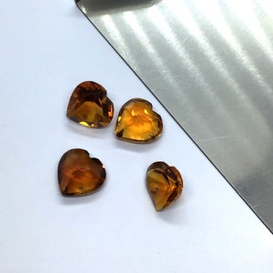 Natural Madeira Citrine Heart Cut Faceted Loose Gemstone Assorted for ...
