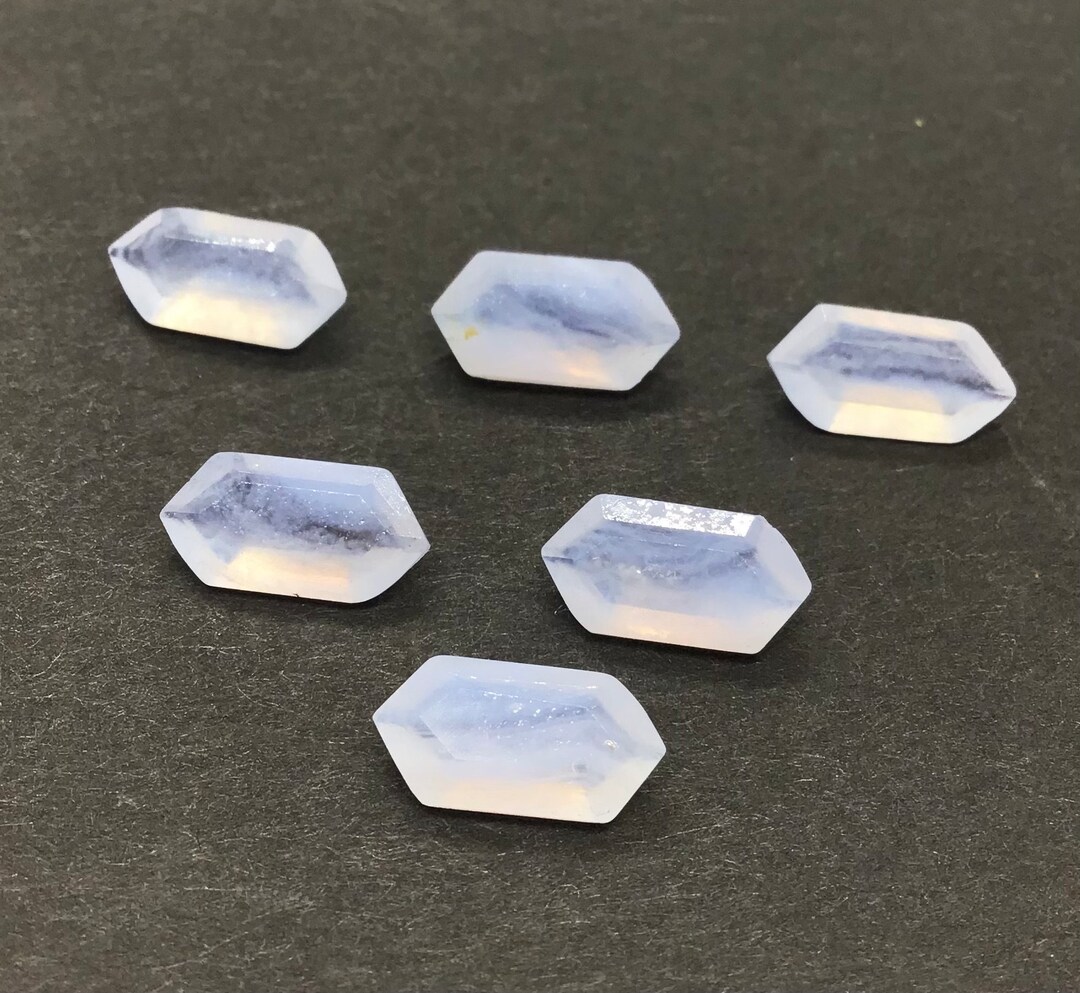 Blue Lace Agate Hexagon Shape Cut Faceted 100% Natural Blue Agate Fancy ...