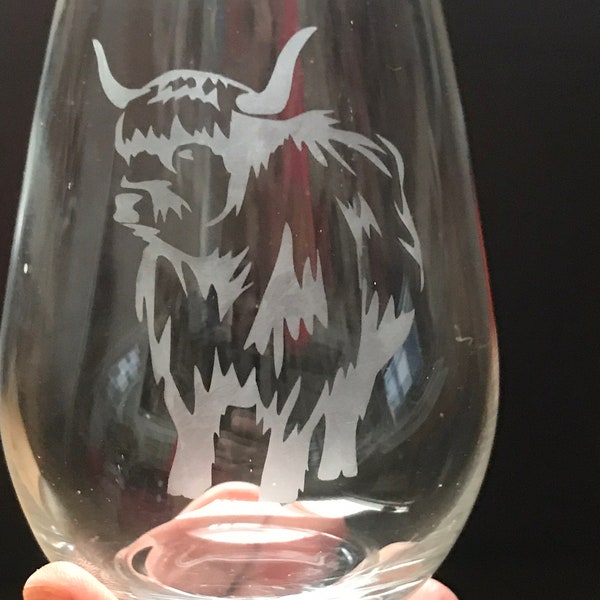 Cow Print Wine Glass - Etsy