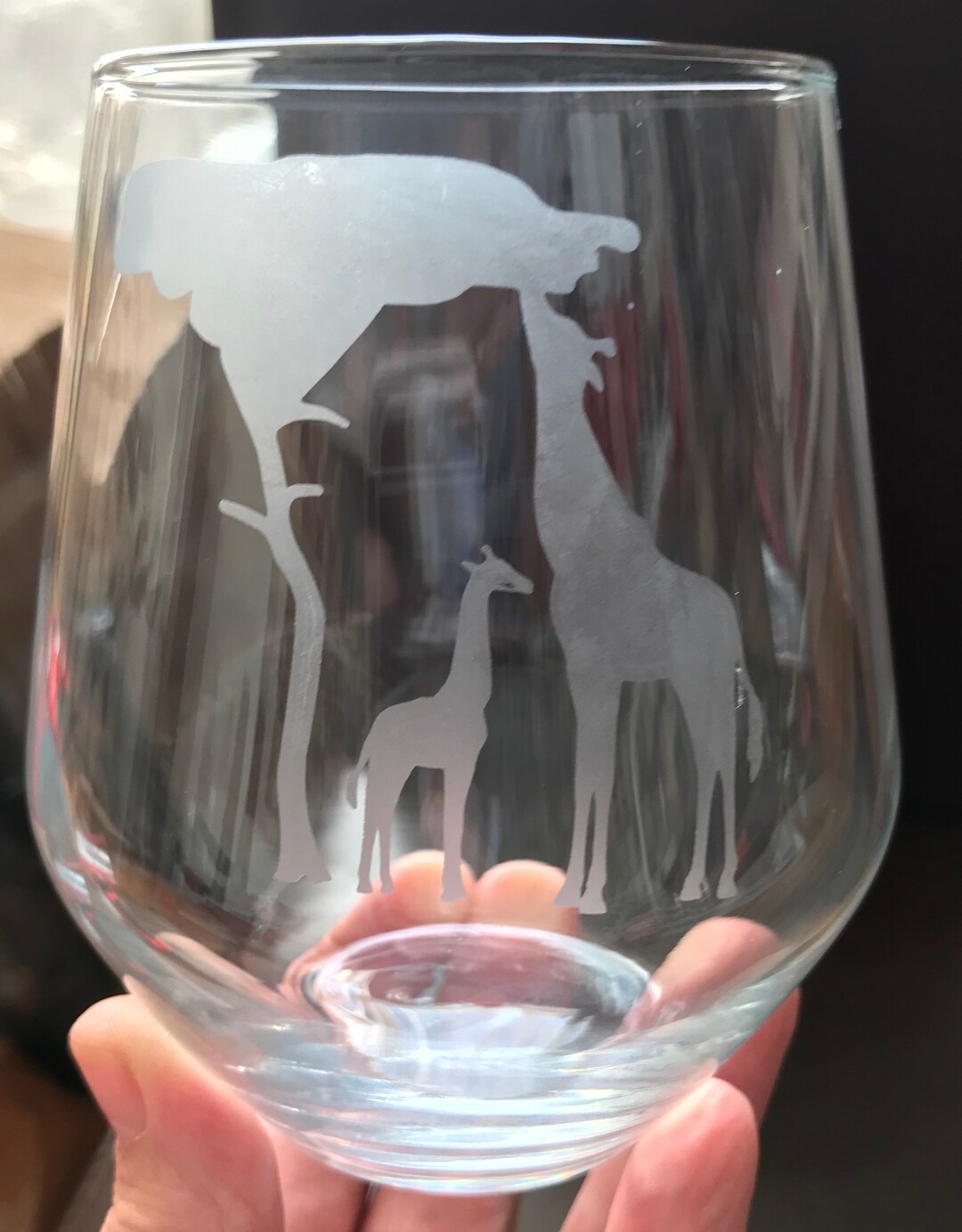 Stemless Wine Glass - Giraffe - Etsy