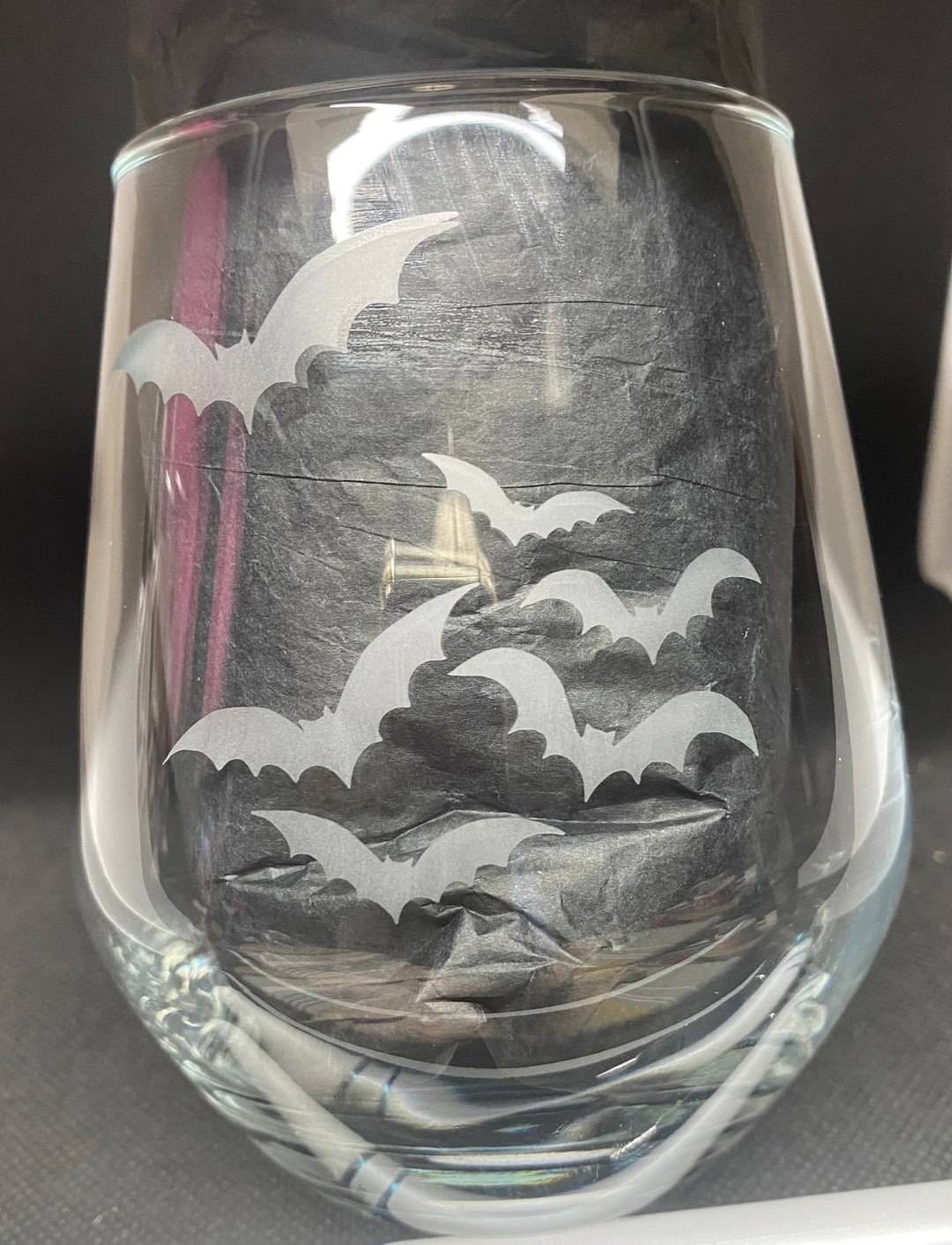 Stemless/stemmed Wine Bats.... Gothic..... Halloween Personalised - Etsy
