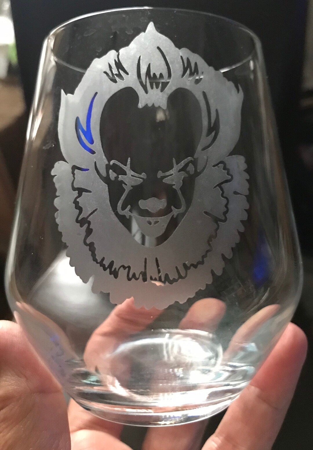 Etched Wine Glass Scary Clown - Personalised - Etsy