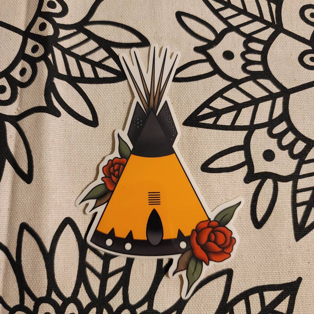Yellow Tipi With Roses, Vinyl Sticker - Etsy Canada