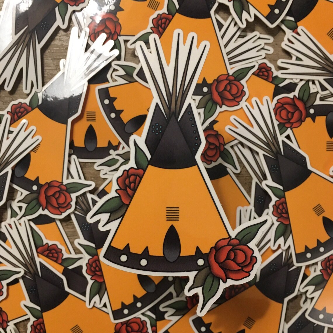 Yellow Tipi With Roses, Vinyl Sticker - Etsy Canada