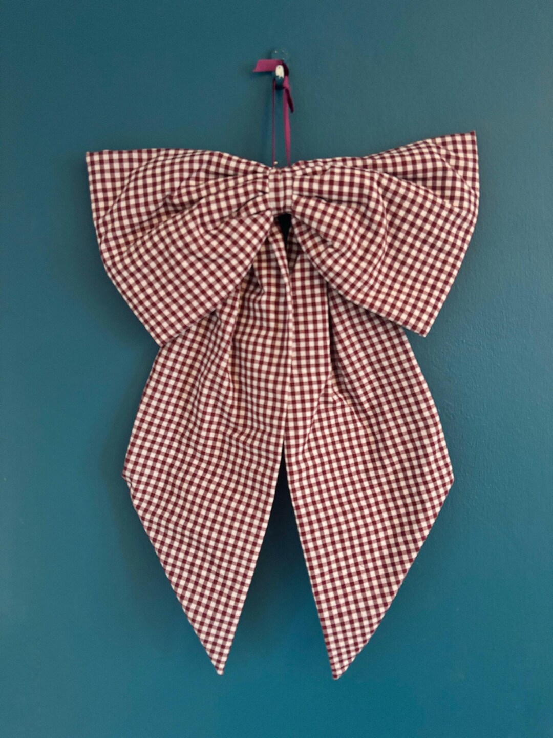 Large Bow/handmade Bow/padded Bow/large Decorative Bow/gingham Bow ...