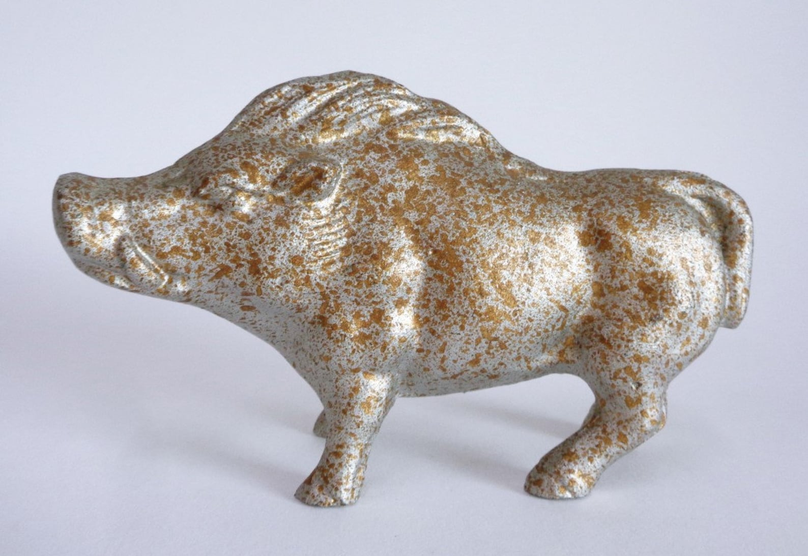 A3815 Wild Boar Iron Statue-okimono Ornament ,metal Wild Boar Sculpture ...