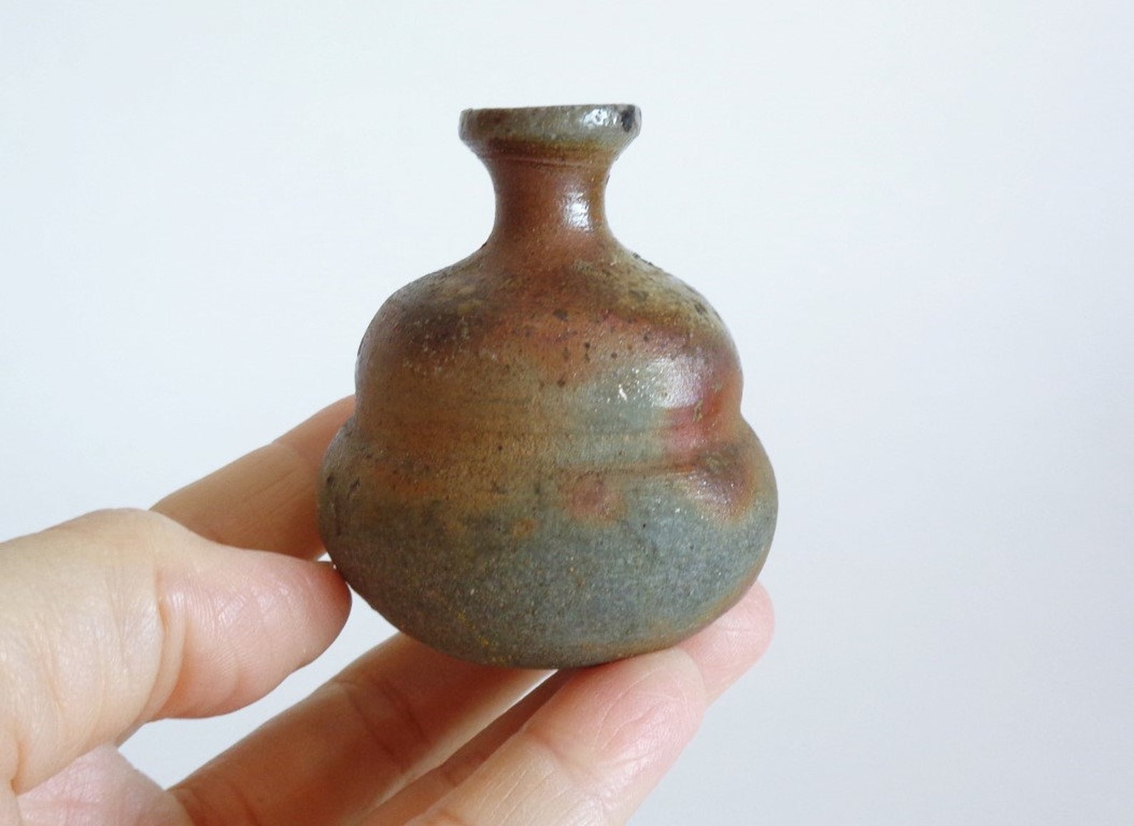 Bizen Miniature Bottle-vase, Japanese Bizen-yaki Artistic Wood Fired ...