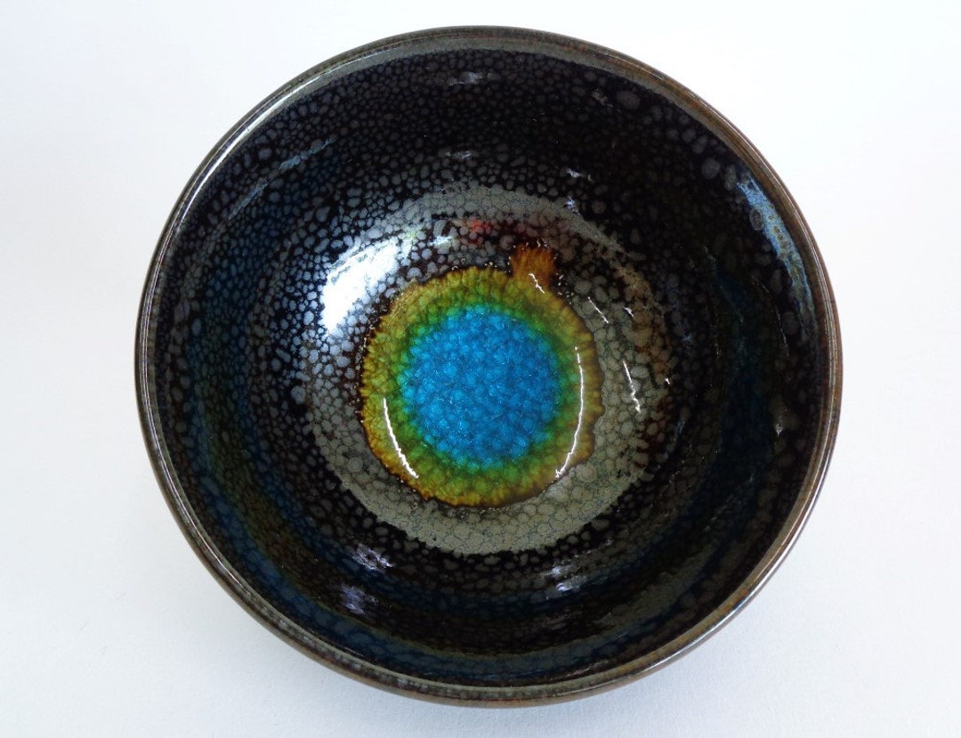 Tenmoku Glazed Bowl Handcrafted Chawan Bowl ,japanese Studio Pottery ...