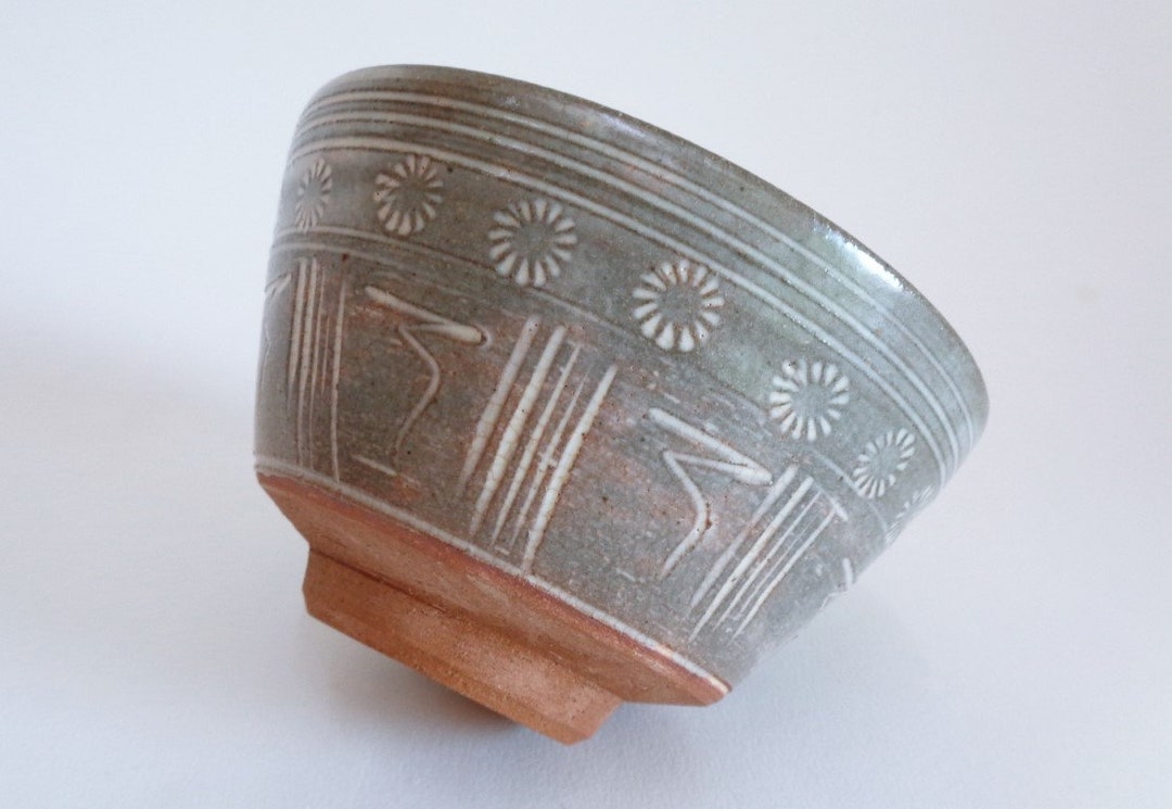 Old Chawan Japanese Mishima Art Pottery Matcha Tea Bowl,korean Style ...