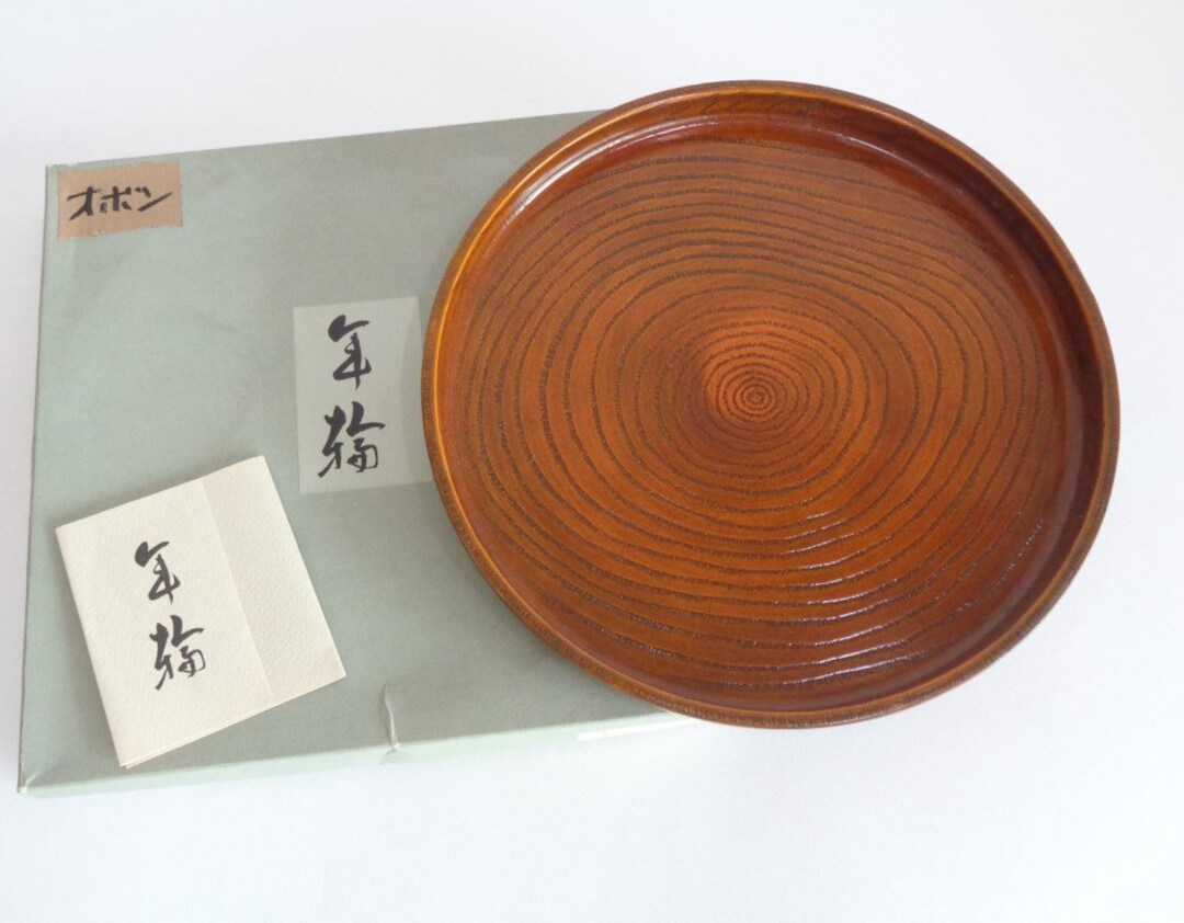 Obon Tray Japanese Urushi Lacquer Natural Wood Tray for Tea Ceremony ...