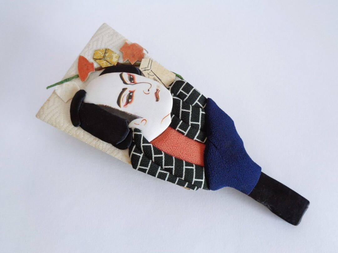 Samurai Ukiyo-e Art Japan New Year's Wooden Paddle Hagoita ,vtg ...