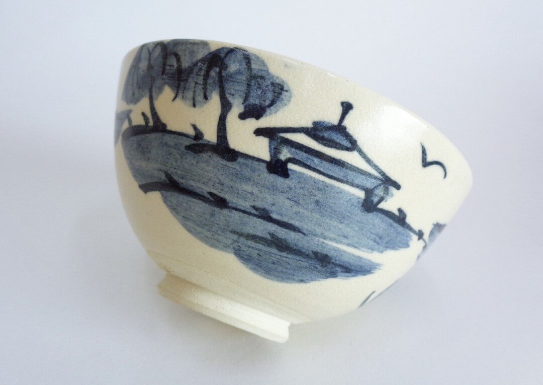 A6467 Handcrafted Chawan ,japanese Kyoto Kiyomizu Ware Artistic Pottery ...