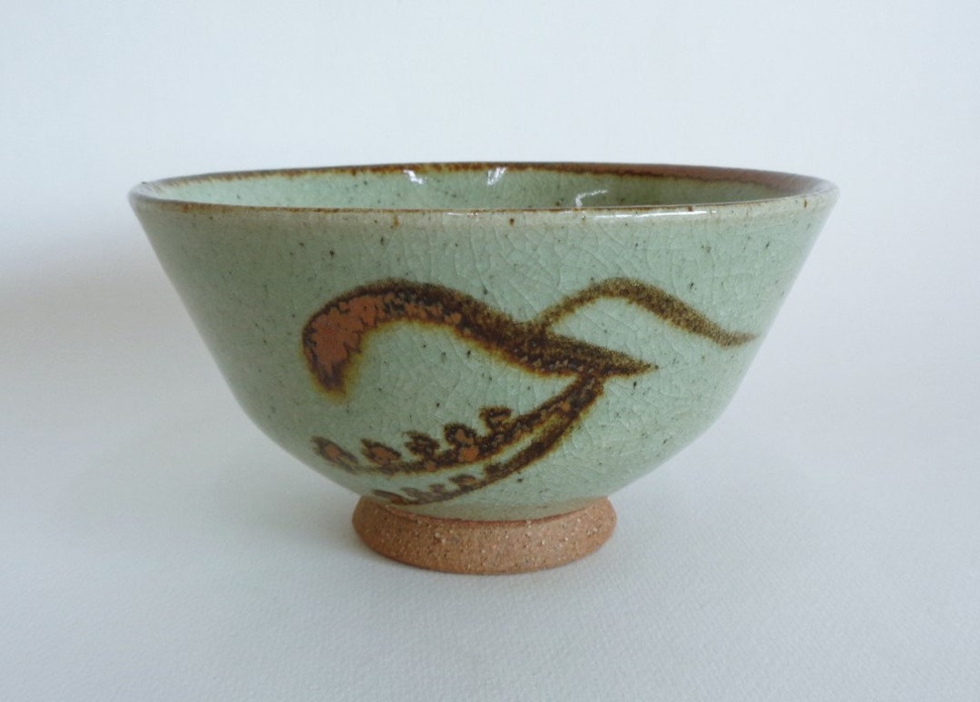 Ido Chawan With Iron Oxide Rim & Floral Pattern Korean Style ...
