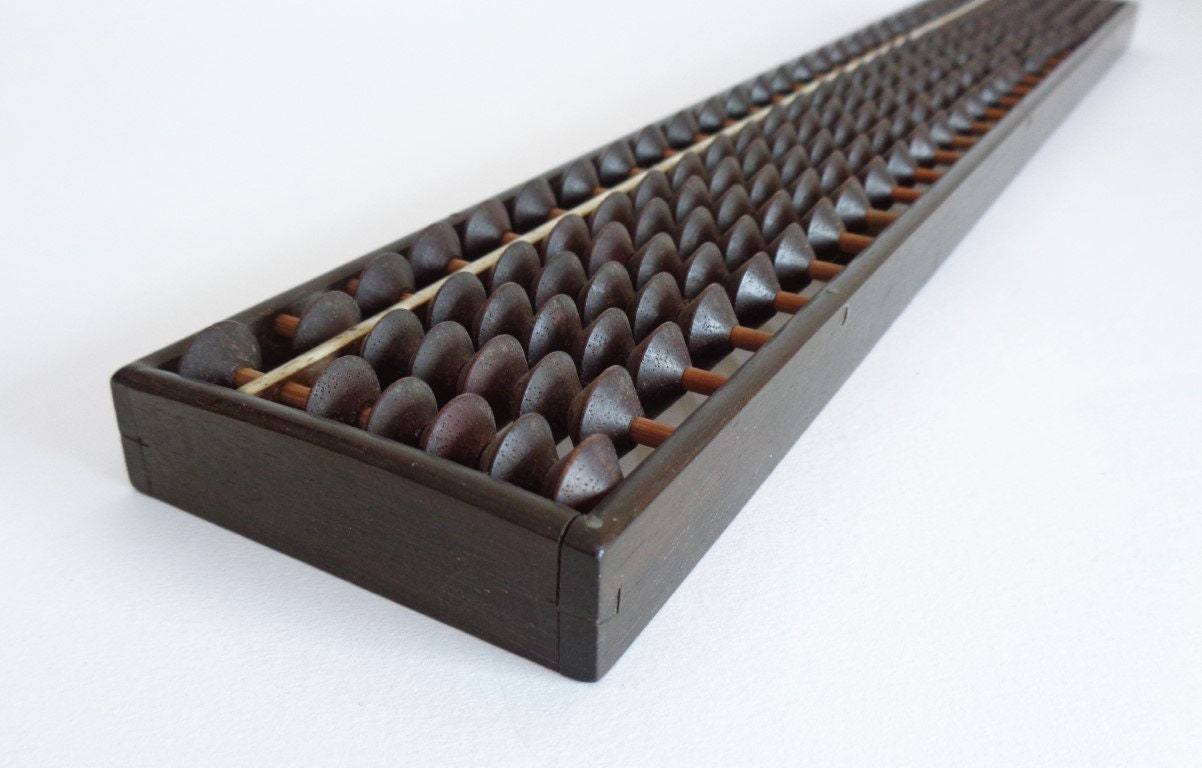 A6474 Japanese Soroban Abacus, Vintage Wooden-bamboo Superb Quality ...