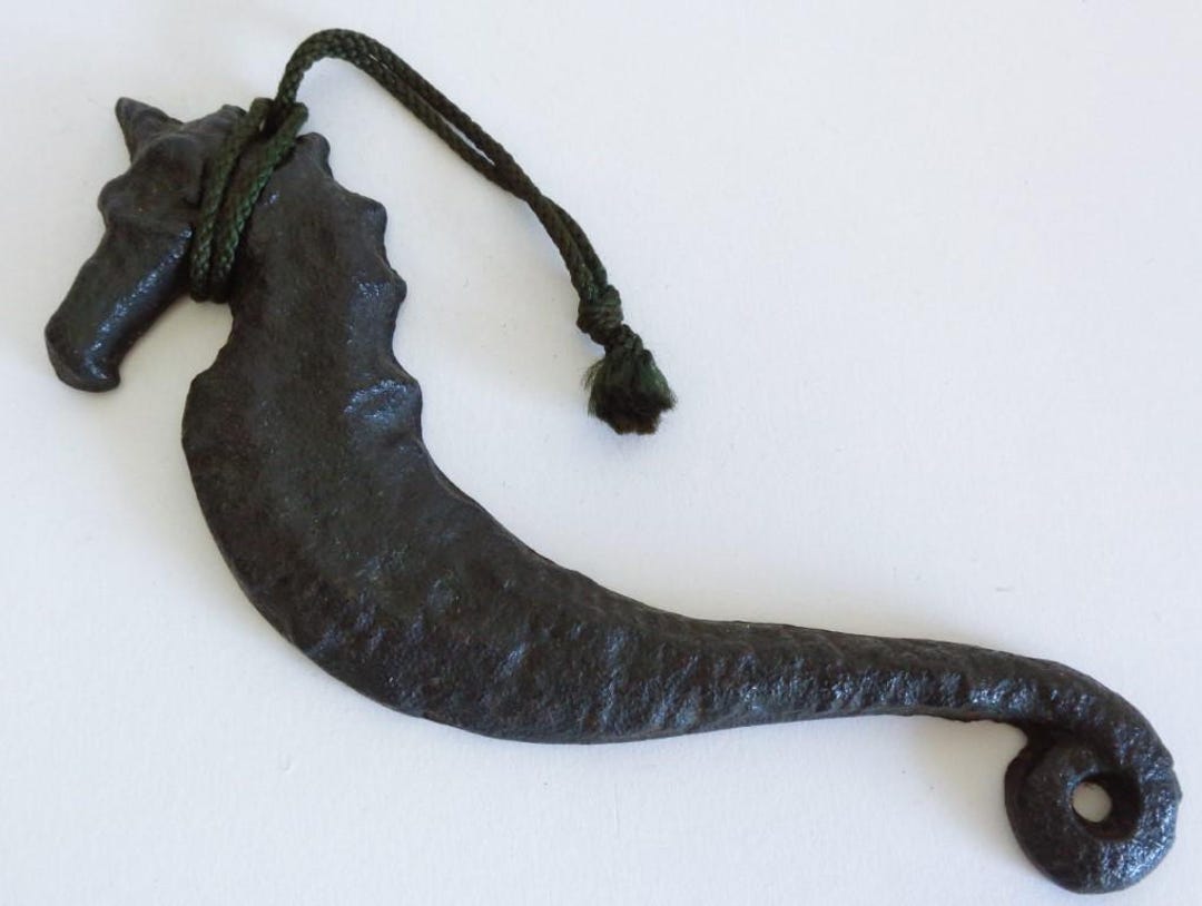 Antique Seahorse Marine Bony Fish Wall Hanging Iron Ornament Japanese ...