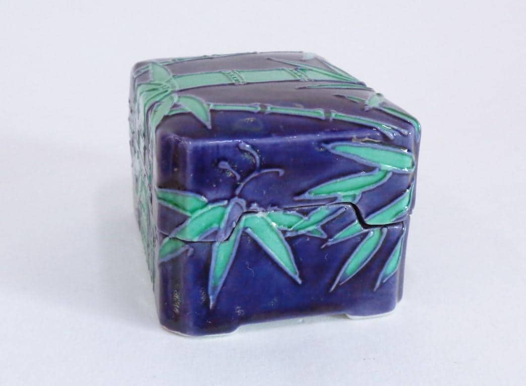 Kogo Incense Container "bamboo" Japanese Porcelain Small Box, Hand Made ...