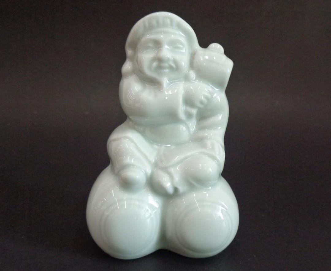 Old Daikoku God Porcelain Statuette Japanese Daikokuten God of Wealth ...