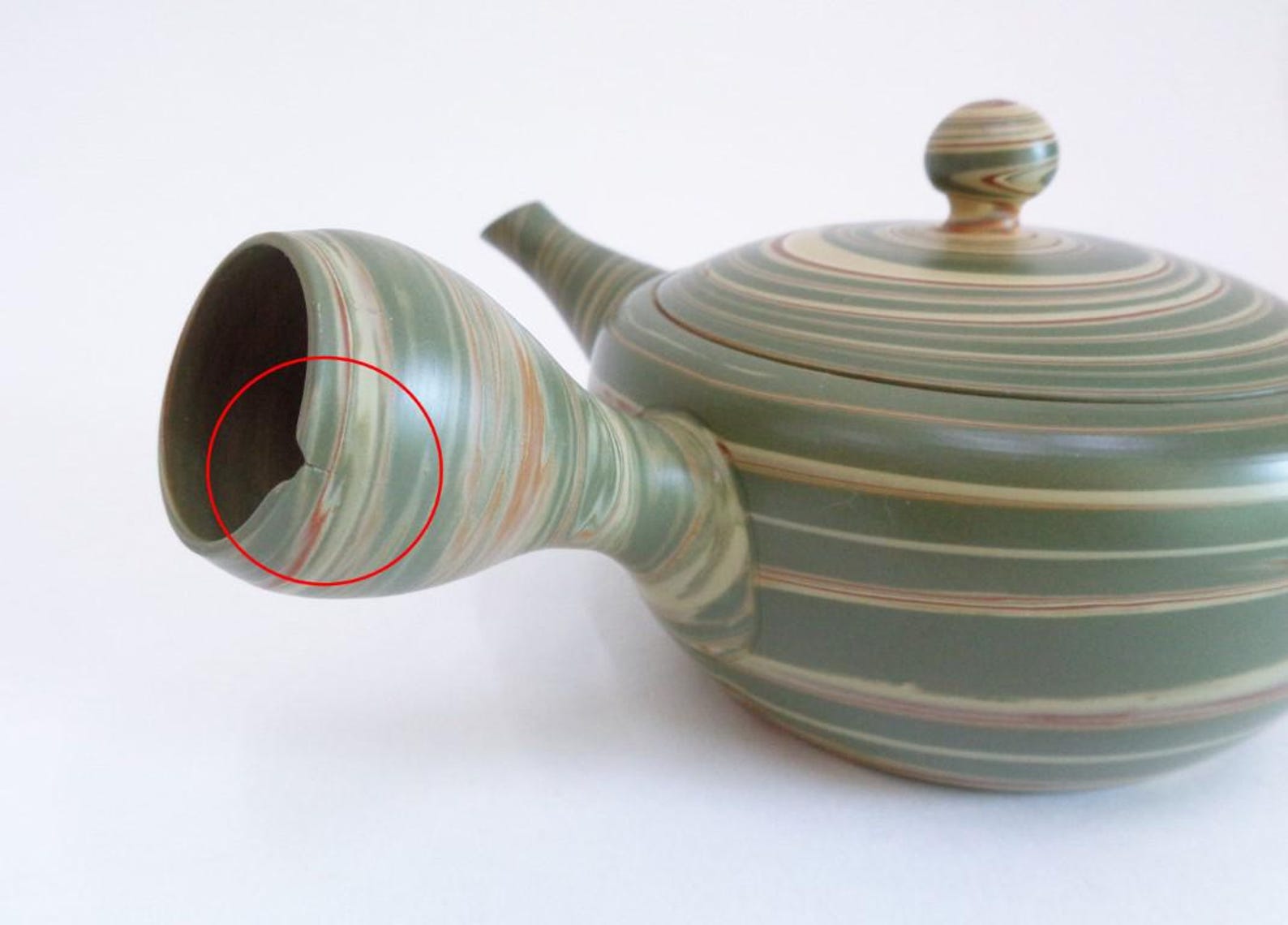 Kyusu Teapot Japanese Nerikomi Tokoname High-quality Pottery, Handmade ...