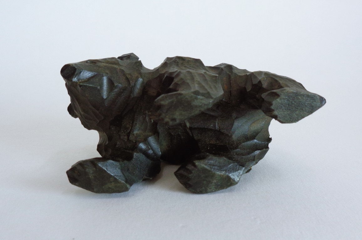 A6406 Higuma Bear Wood Carved Figurine Small Okimono Ornament ,old ...